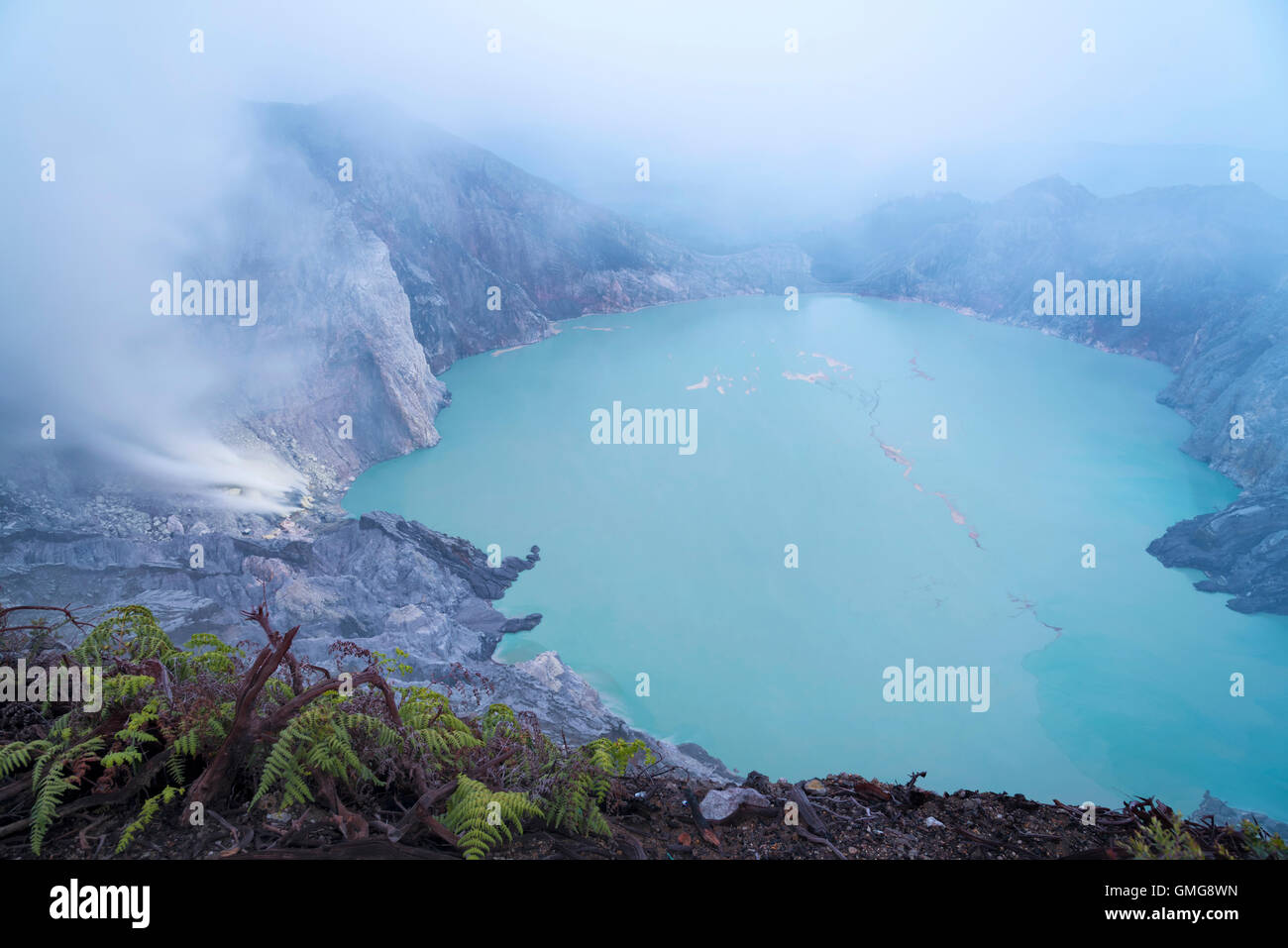 Night visitors at Ijen Volcano and Crater, Java, Indonesia Stock Photo ...