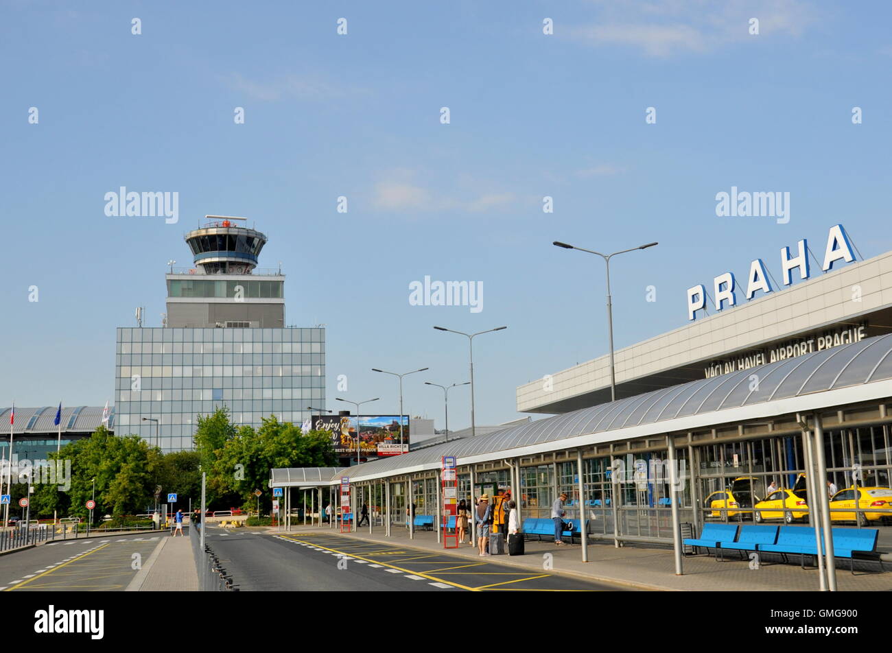 Control tower at the airport, Prague, Ruzyne Stock Photo - Alamy