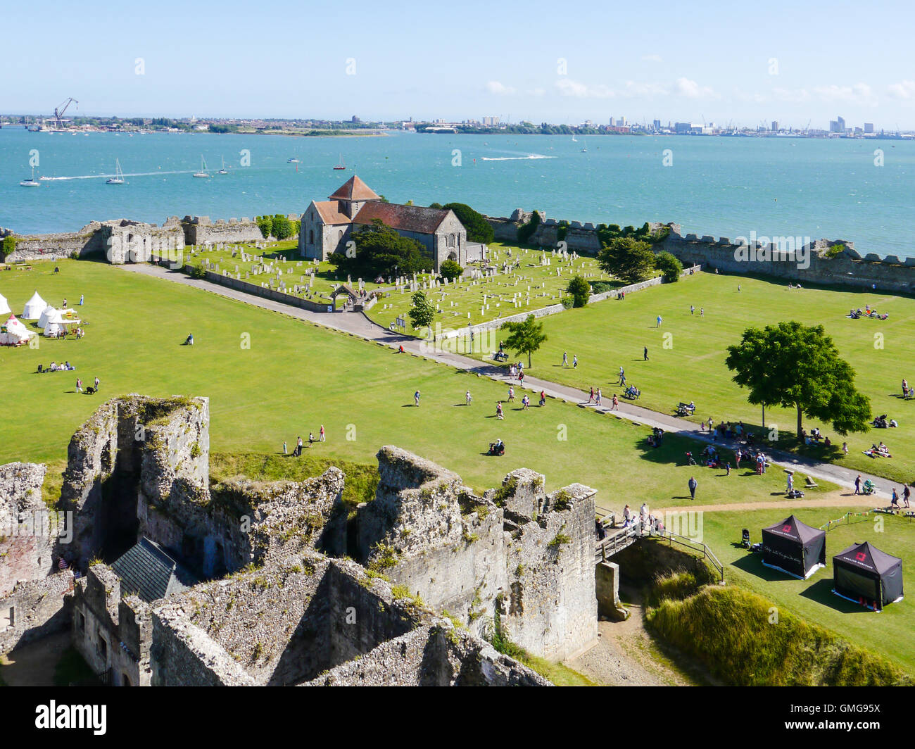 The Norman church of St Mary, within the alls of Portchester Castle ...
