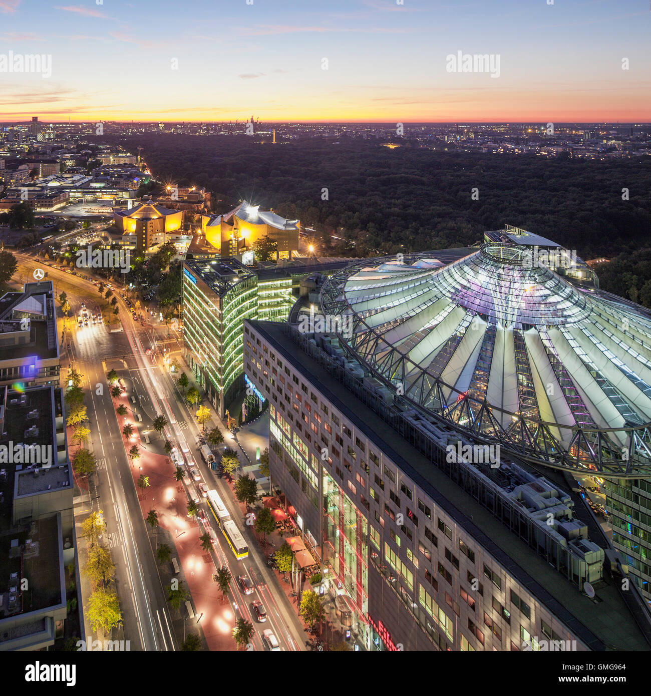 Panoramic View from Kollhoff Tower, Sony Center , Berlin, Germany Stock ...