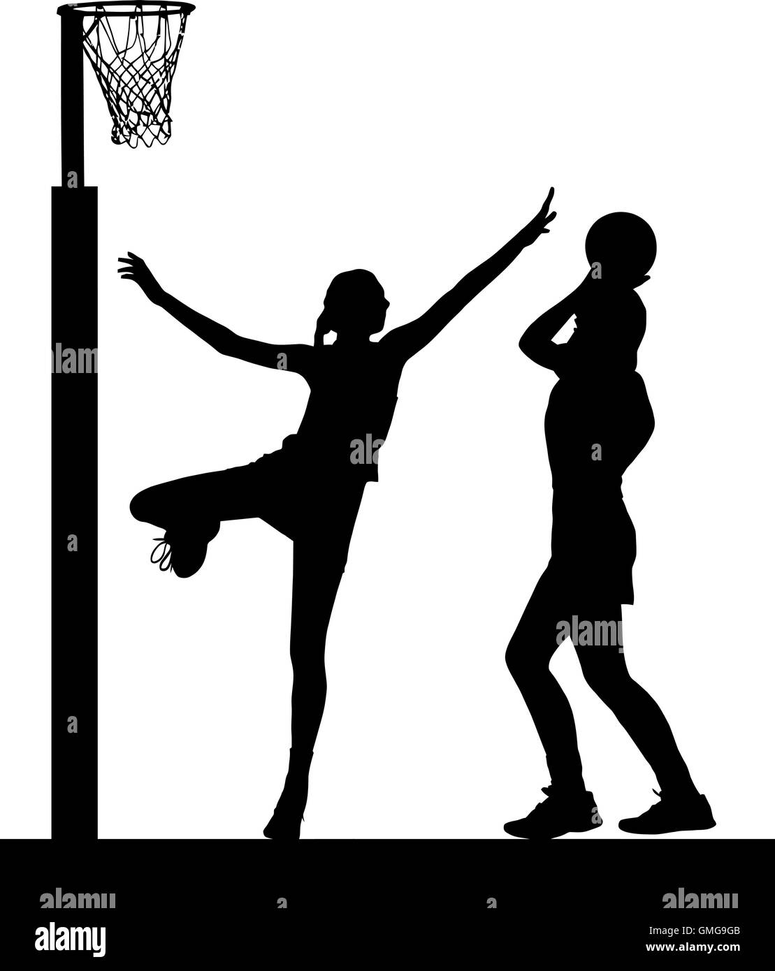 School Netball Team Black and White Stock Photos & Images - Alamy