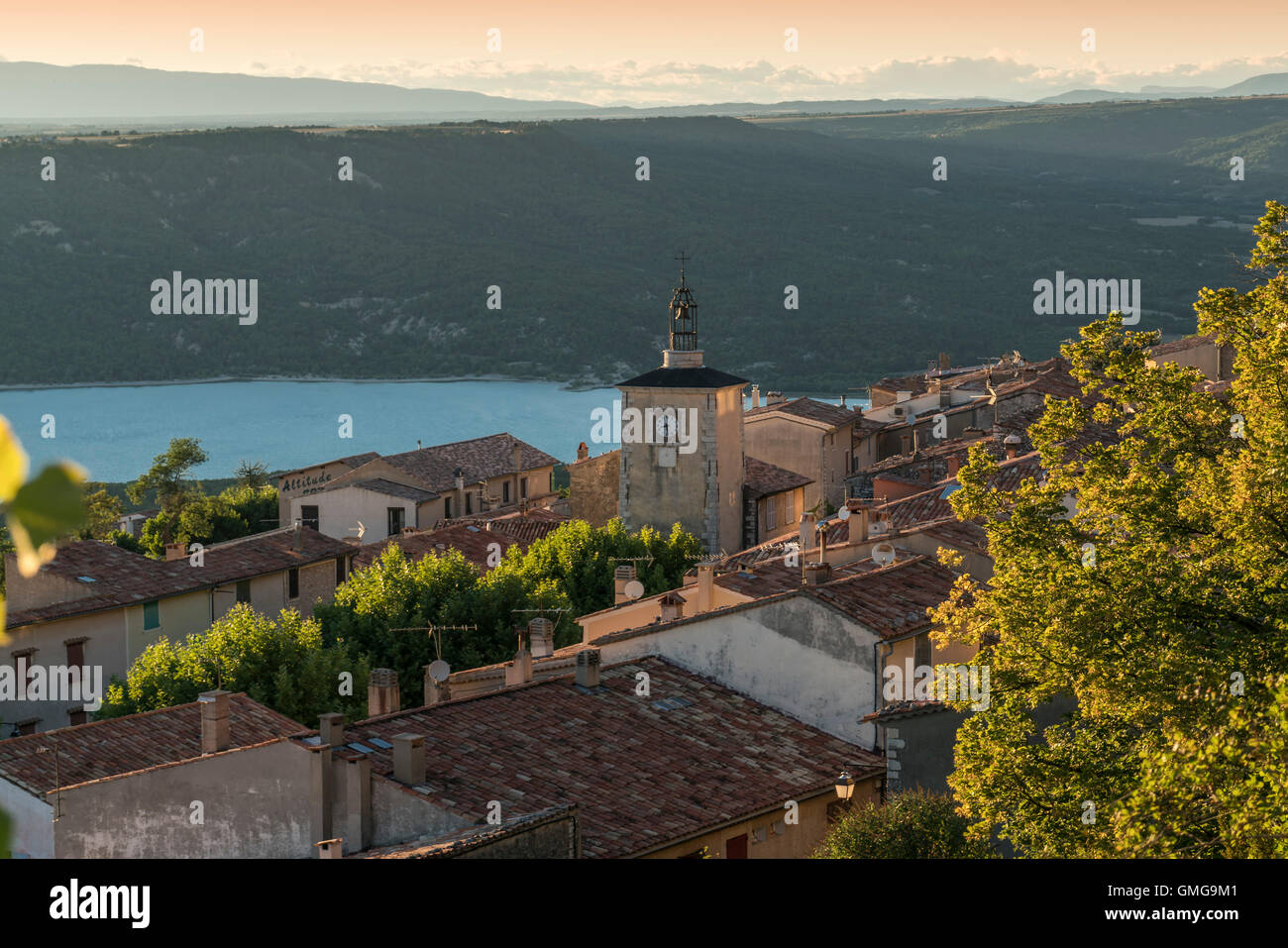 Village of Aiguines, Lac de Sainte Croix, Provence, France Stock Photo ...
