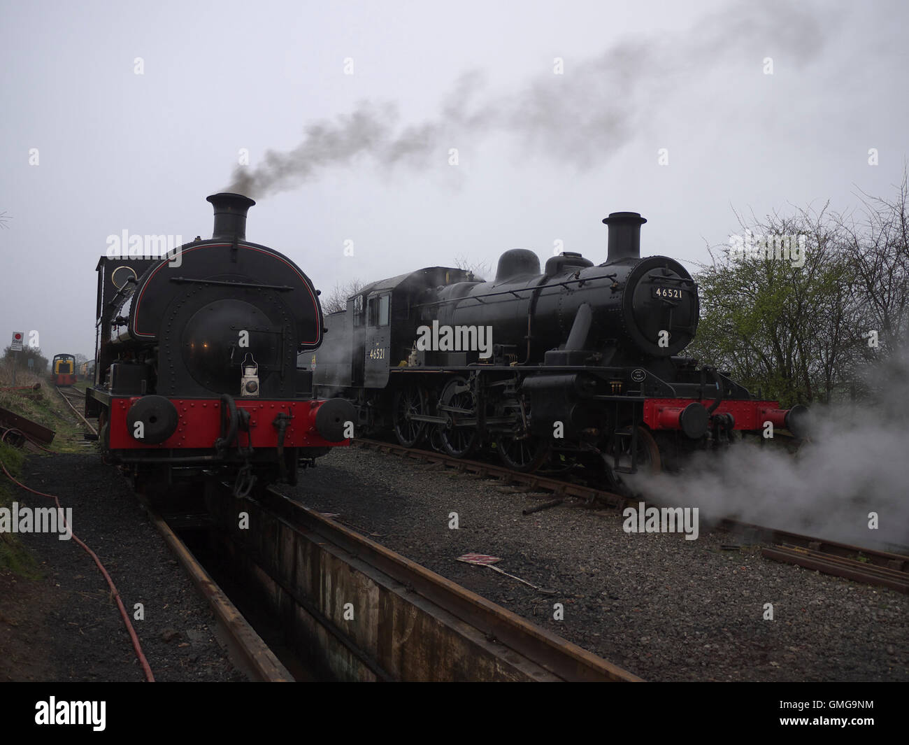 Fulstow a Peckett 0-4-0 along side 46521 an Ivatt class 2 2-6-0 on the ...