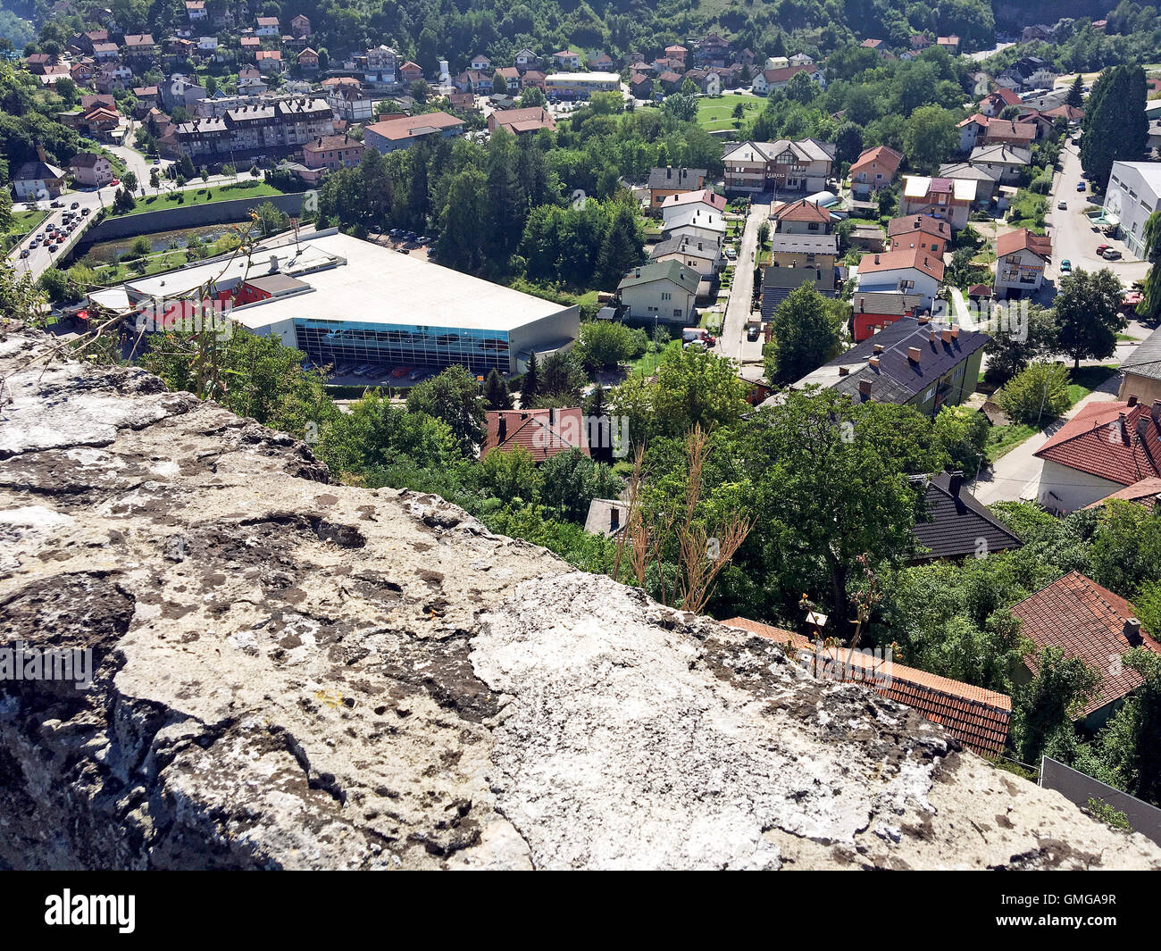 Travel to Europa under summer.Panoramic view from old castle in the ...