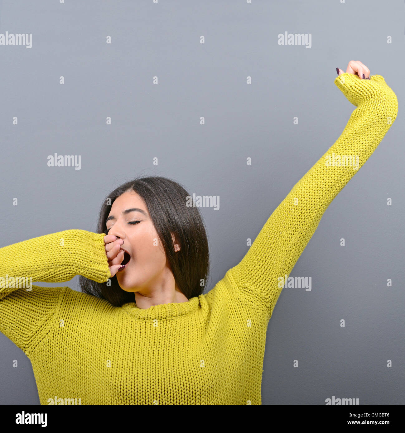 Woman yawn hair messy hi-res stock photography and images - Alamy