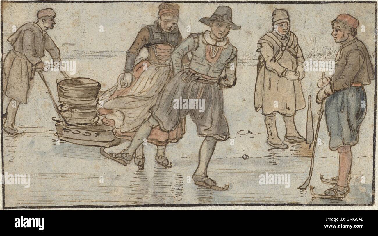 Skaters and Kolf-players on the Ice, by Hendrick Avercamp, 1615-34 ...