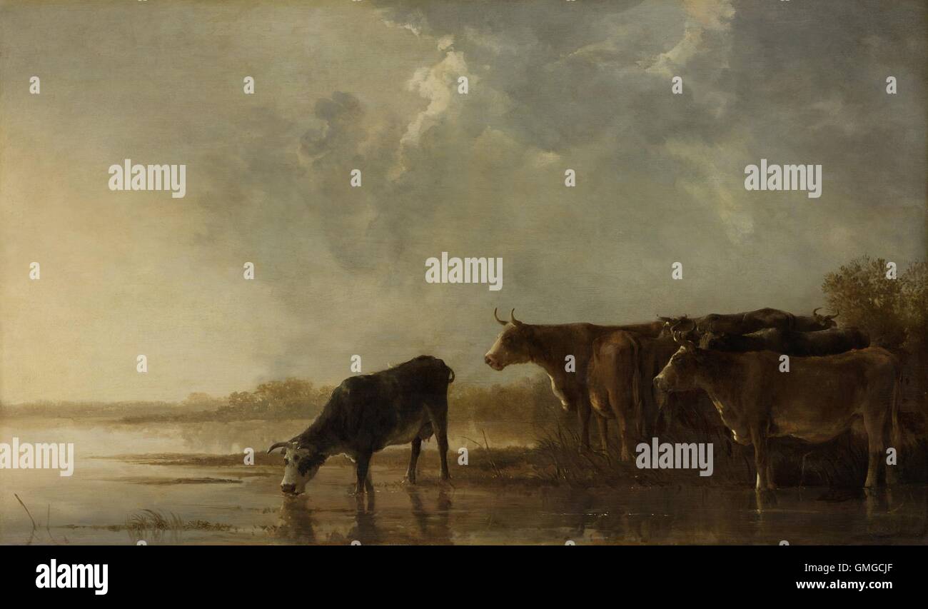 River Landscape with Cows, by Aelbert Cuyp, 1640-50, Dutch painting ...