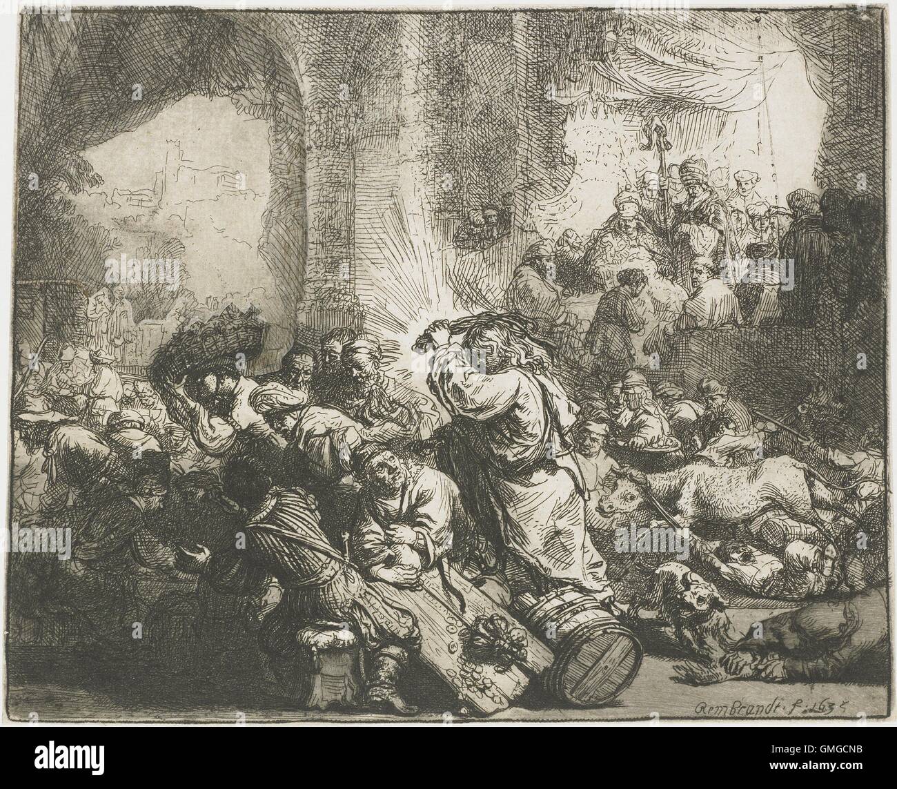 Christ driving traders from the temple hi-res stock photography and ...