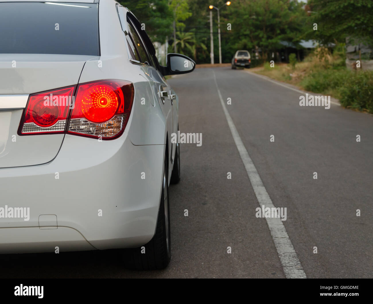 Back lights of a car Stock Photo - Alamy