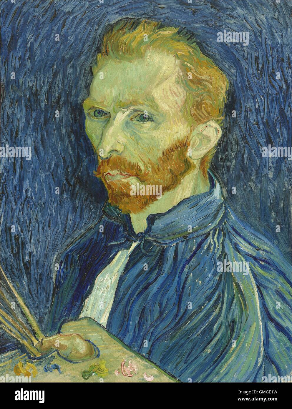 Self-Portrait, by Vincent van Gogh, 1889, Dutch Post-Impressionist ...