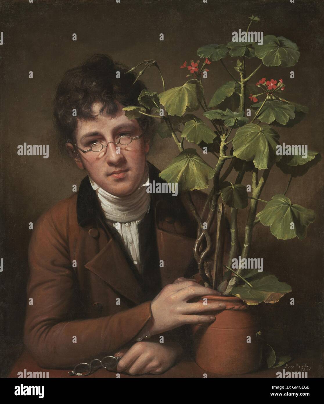 Rubens Peale with a Geranium, by Rembrandt Peale, 1801, American ...