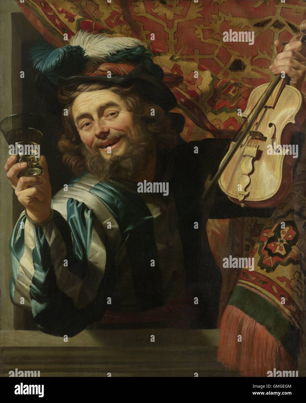 The Merry Fiddler, by Gerard van Honthorst, 1623, Dutch painting, oil ...
