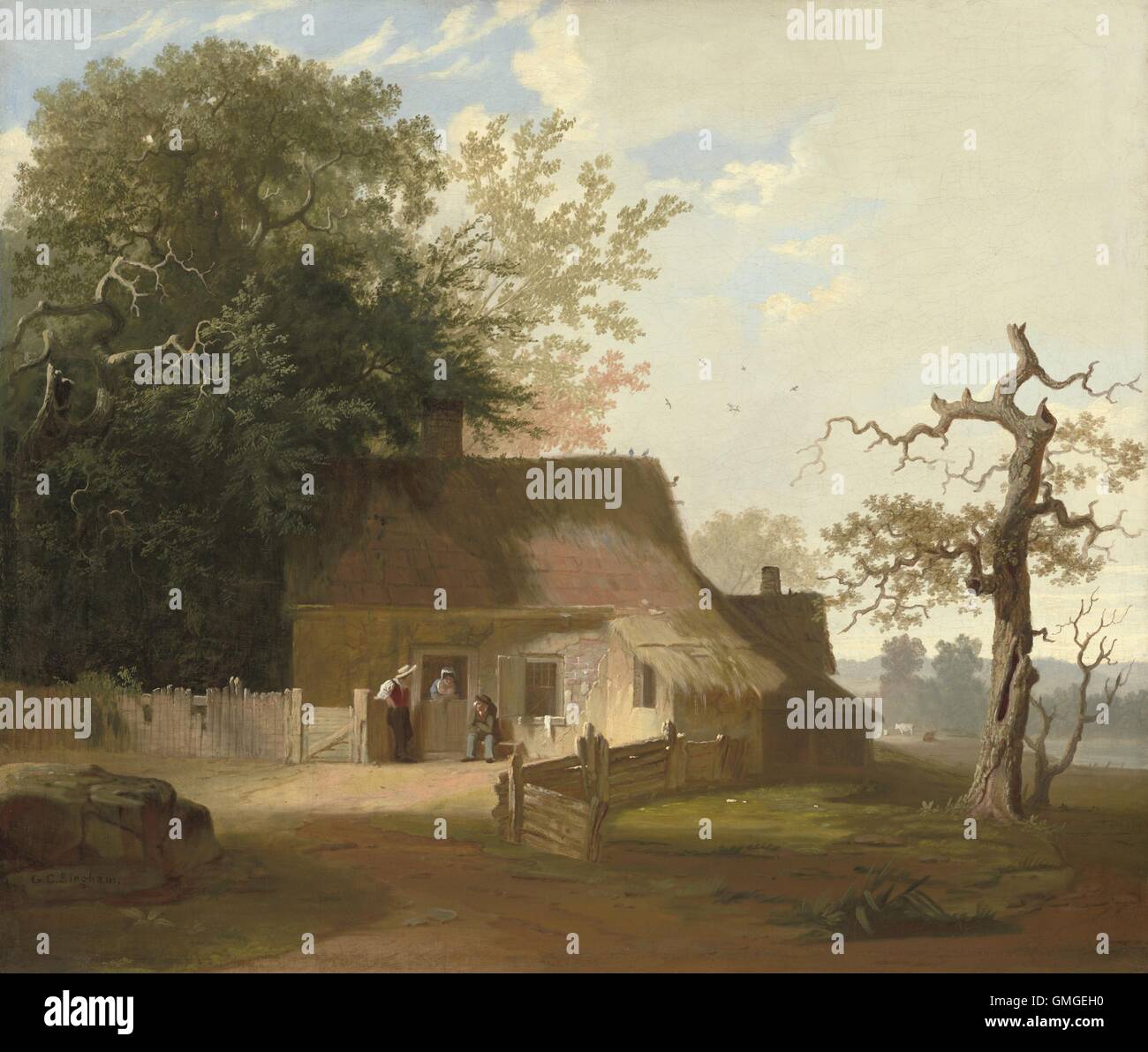 Cottage Scenery, by George Caleb Bingham, 1845, American painting, oil ...