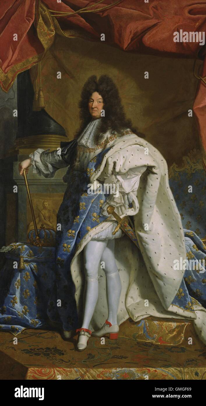 Portrait of Louis XIV, by Hyacinthe Rigaud studio, 1701, French ...