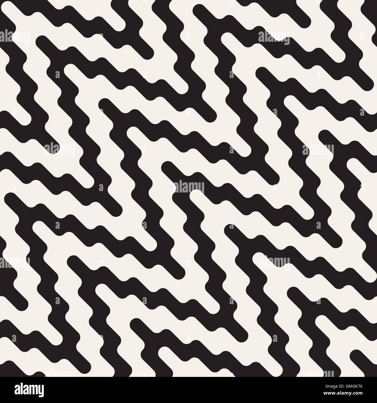 Vector Seamless ZigZag Rounded Diagonal Lines Geometric Pattern Stock ...