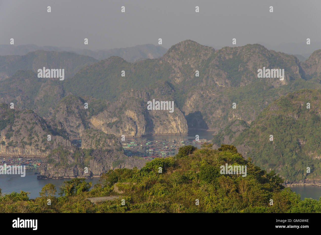 View to Ha Long bay from Cannon Fort of Cat Ba Island, Vietnam Stock ...