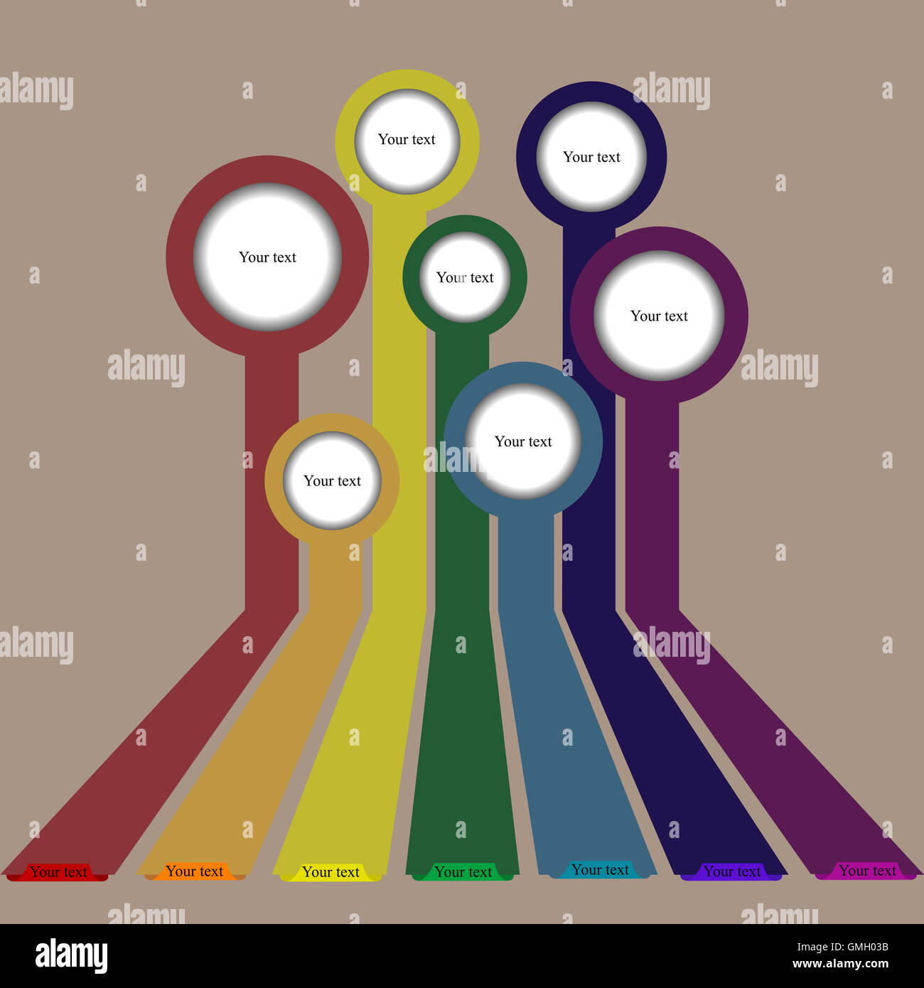 Retro rainbow infographics background Stock Photo - Alamy