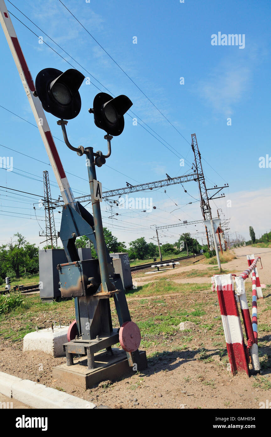 Danger barrier railway barrier hi-res stock photography and images - Alamy