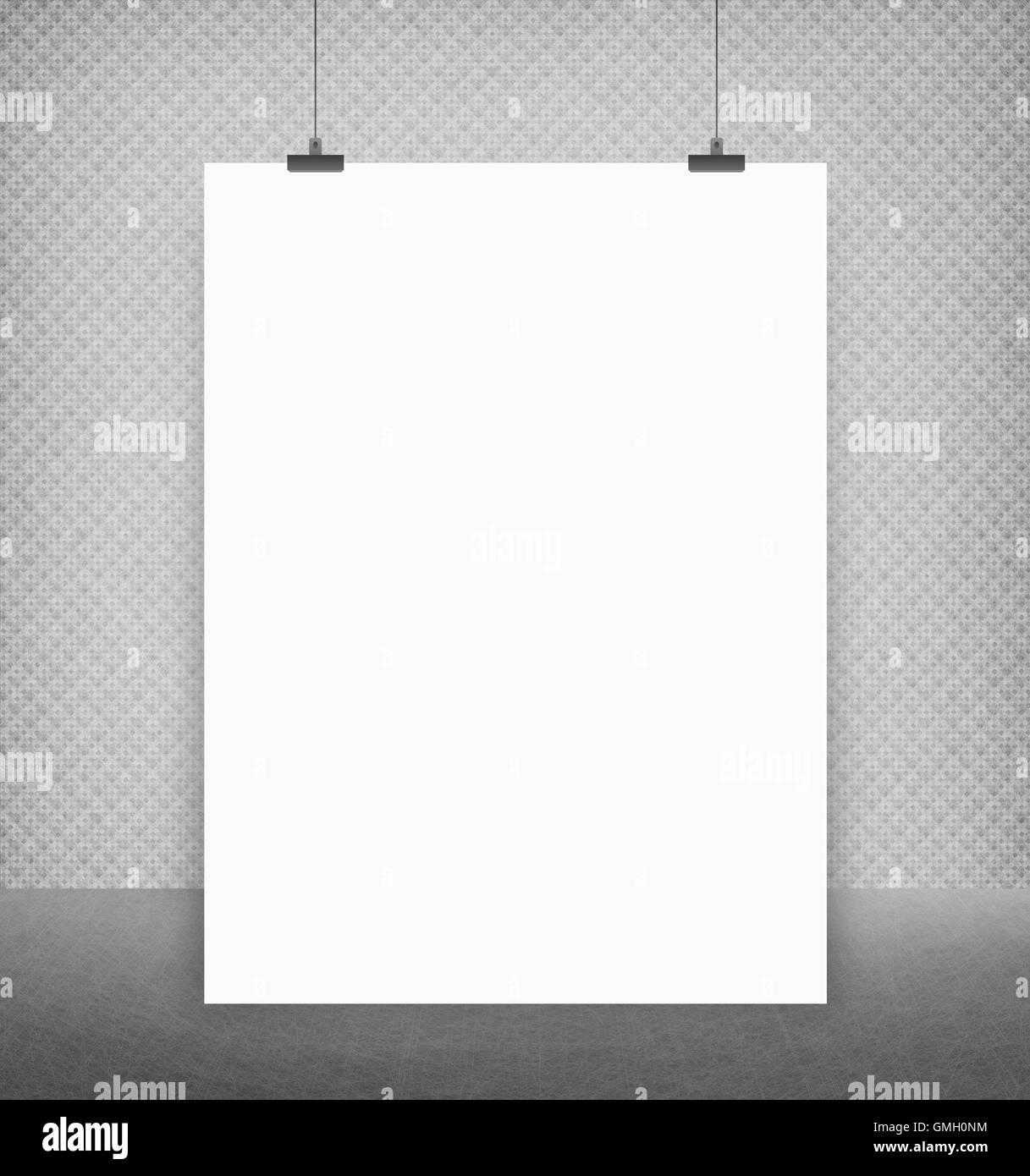 white poster on a wall Stock Photo - Alamy