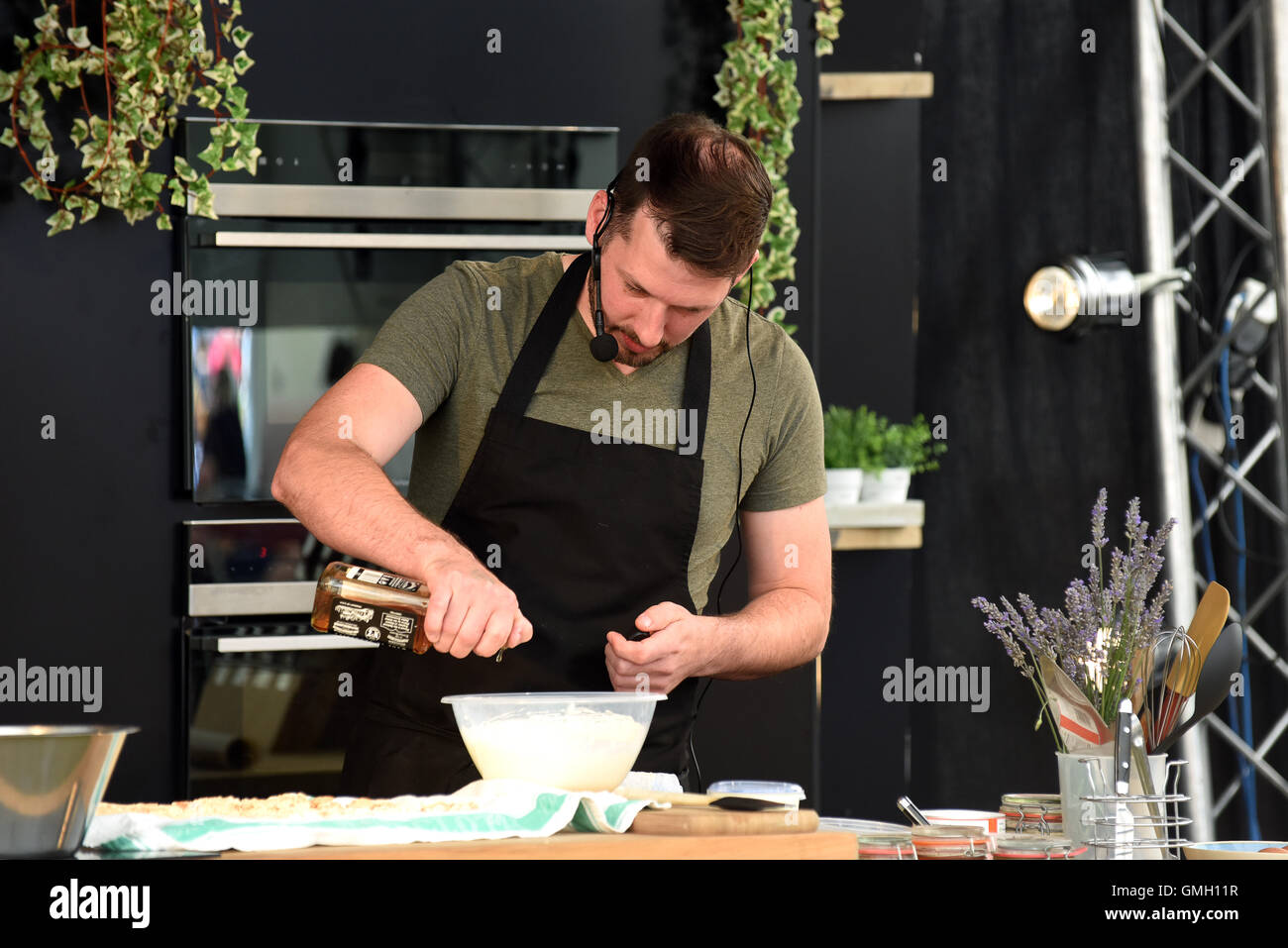 Shropshire chef Paul Crowe performing a food demonstration at Shrewsbur ...