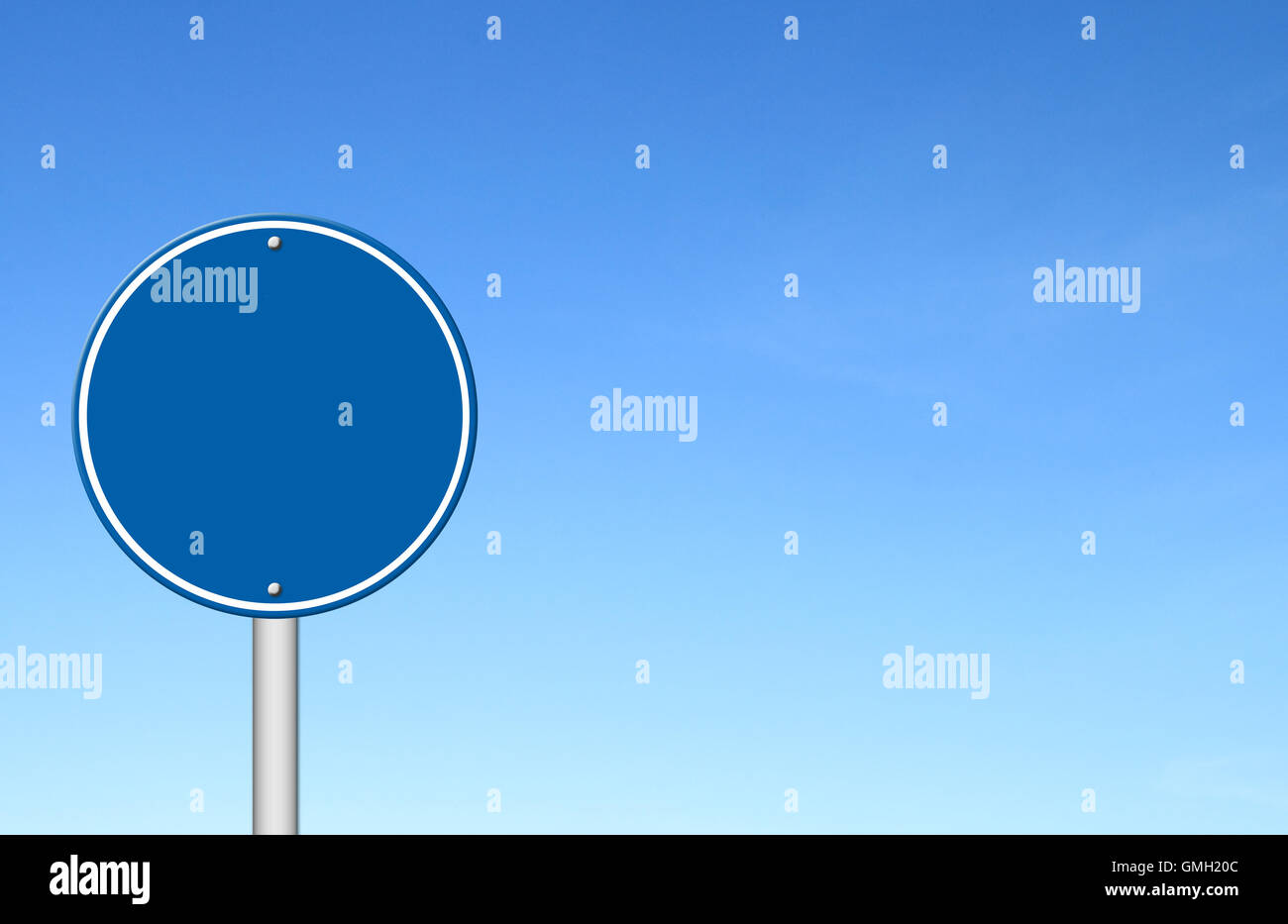 blank circle sign with blue sky Stock Photo - Alamy