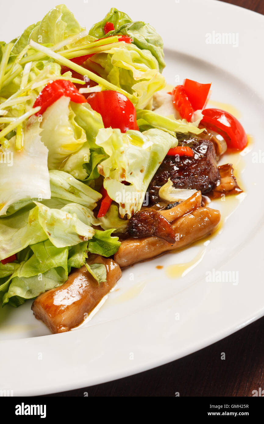 Salad with meat Stock Photo - Alamy
