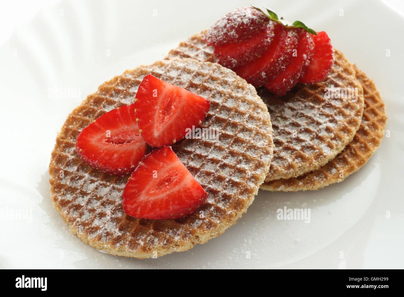 waffles with strawberry Stock Photo - Alamy