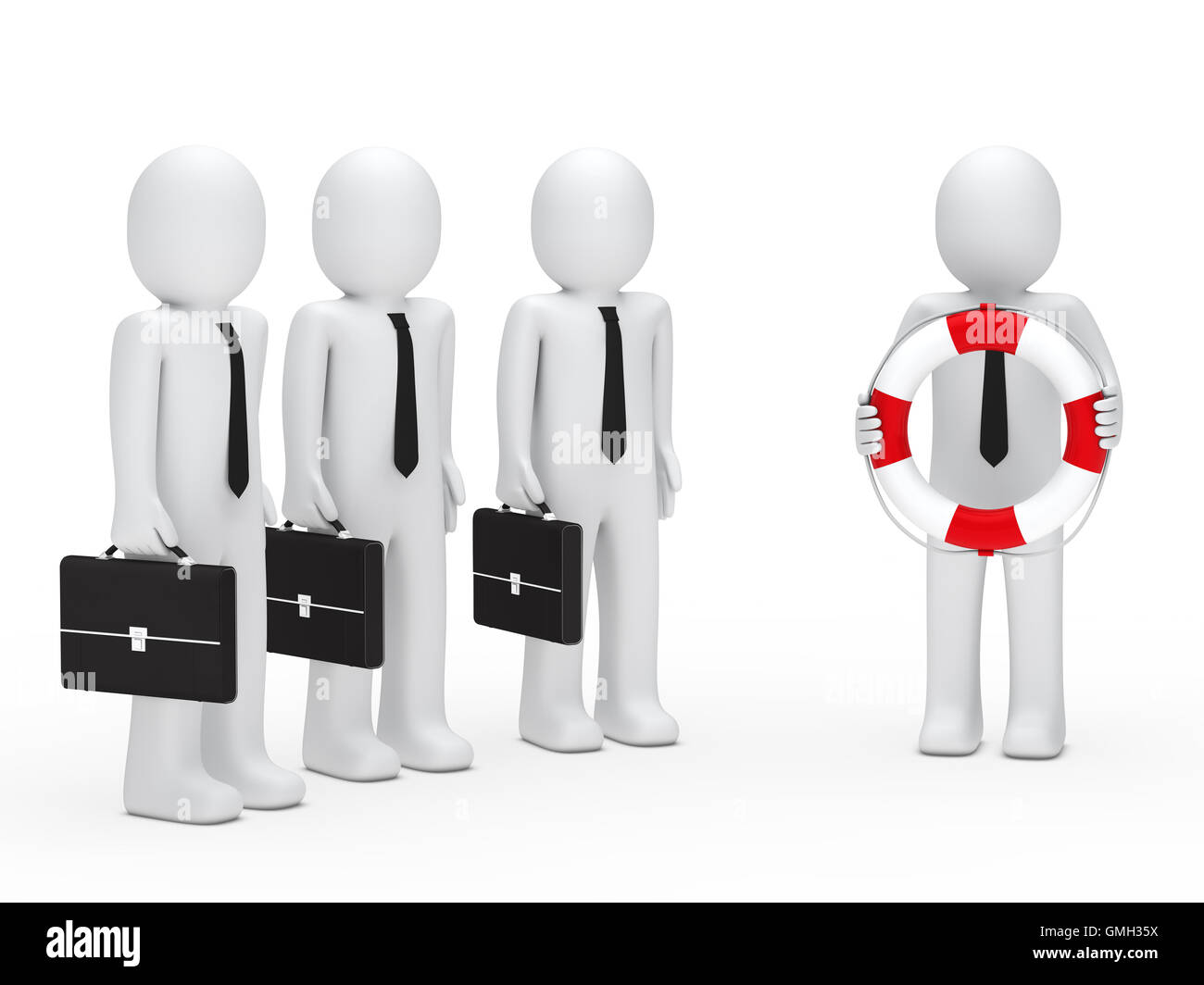 3d business men briefcase and lifebelt Stock Photo - Alamy