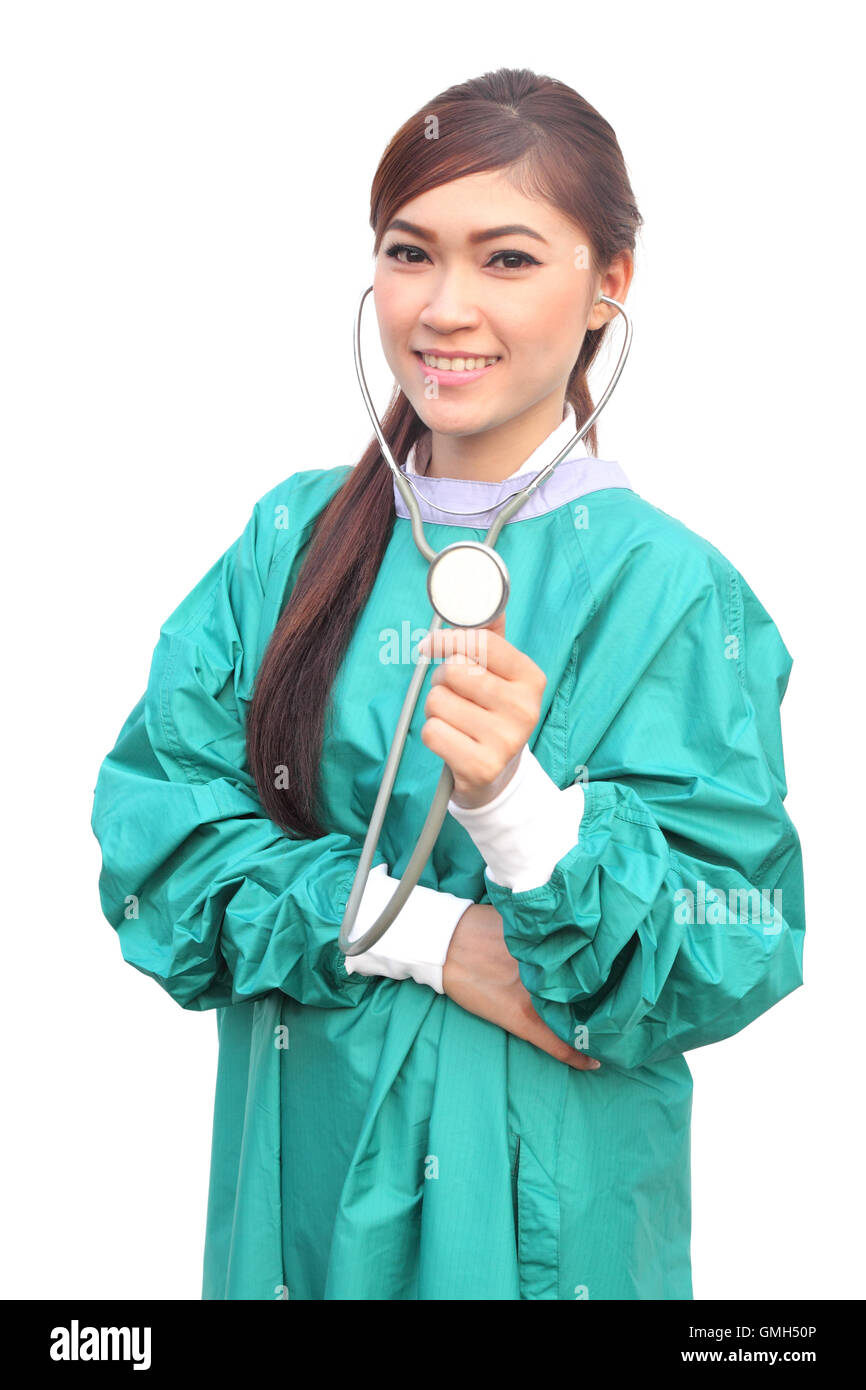 Doctor wearing scrubs stethoscope hi-res stock photography and images ...