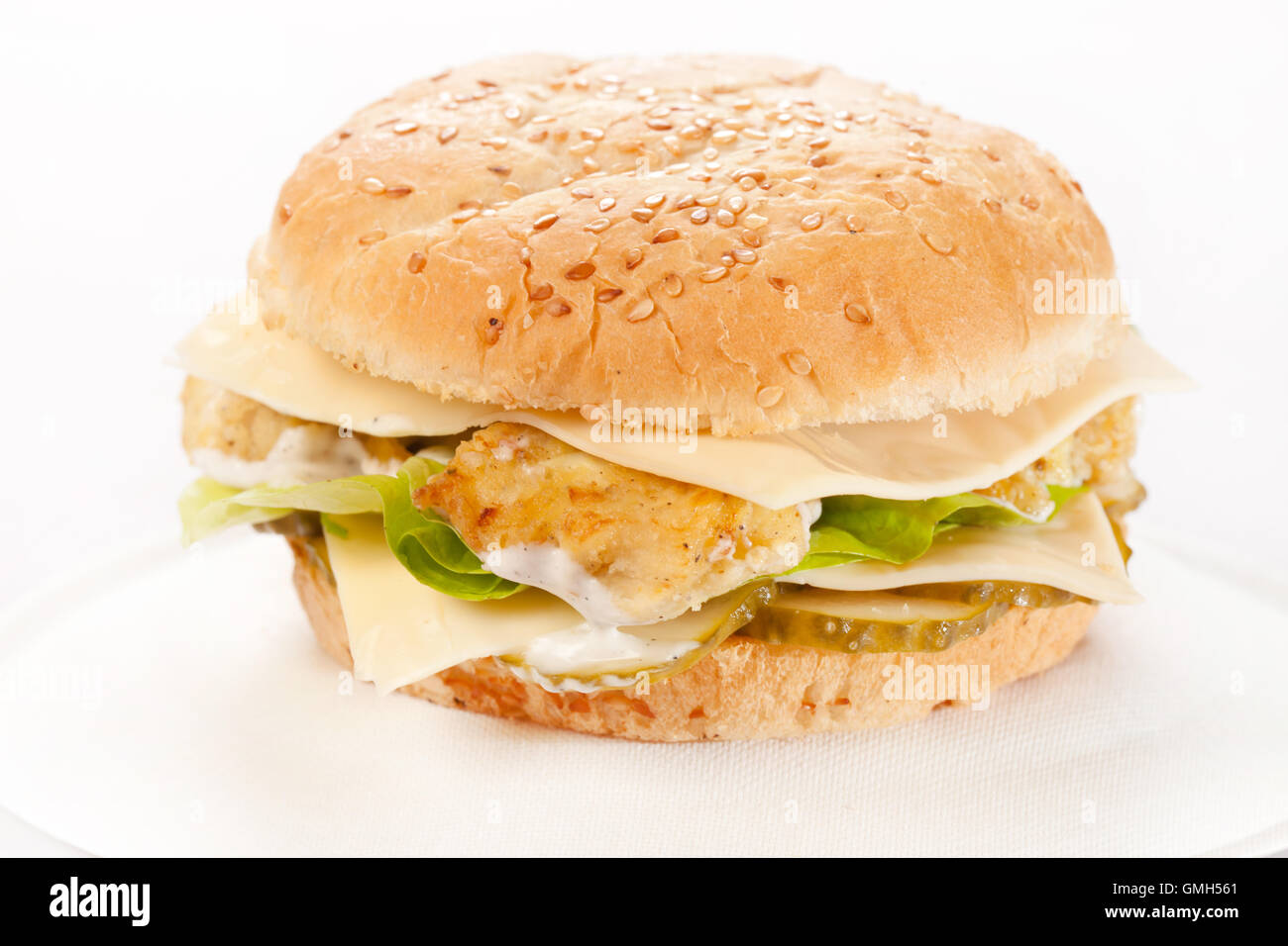 cheeseburger on the plate Stock Photo - Alamy
