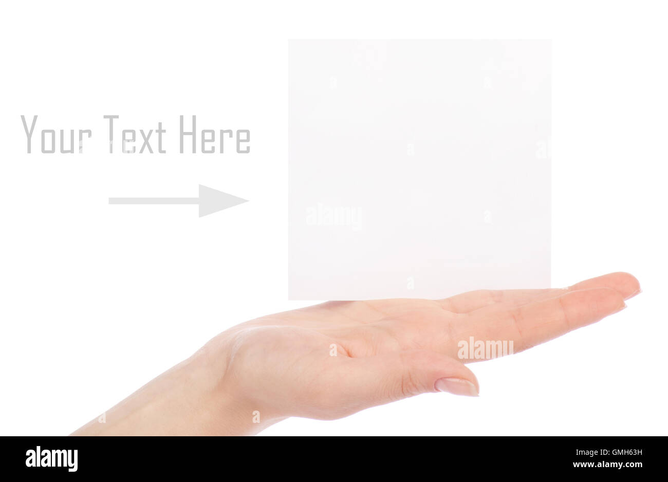 Hands holding paper isolated on white Stock Photo - Alamy