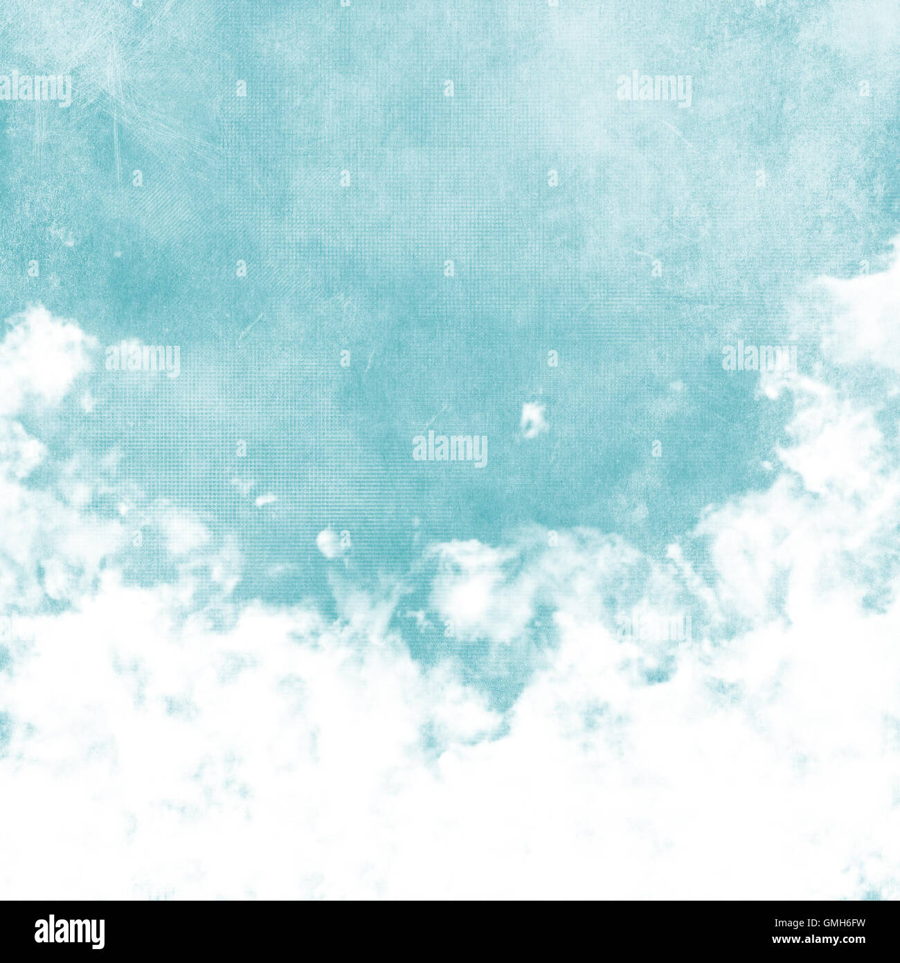 Sky, fog, and clouds on a textured, vintage paper background wit Stock ...