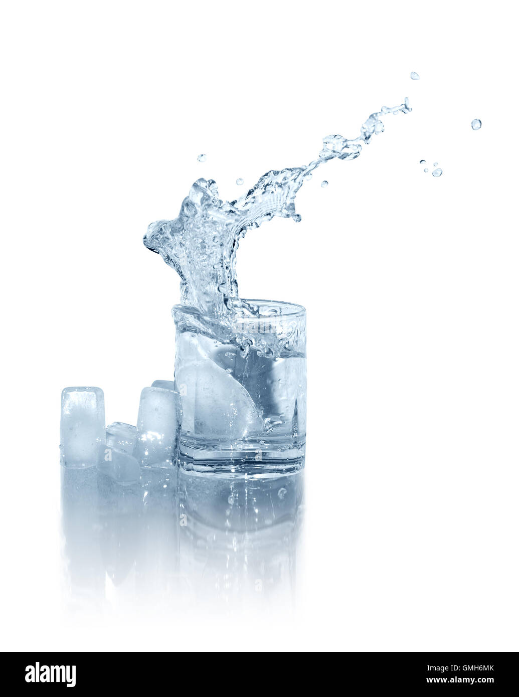 Glass Of Water With Ice Stock Photo - Alamy