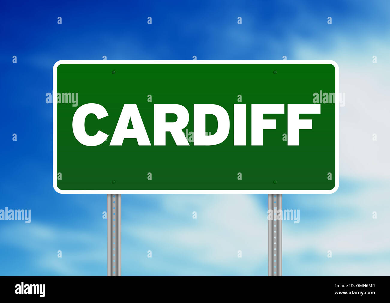 Green Road Sign - Cardiff, England Stock Photo - Alamy