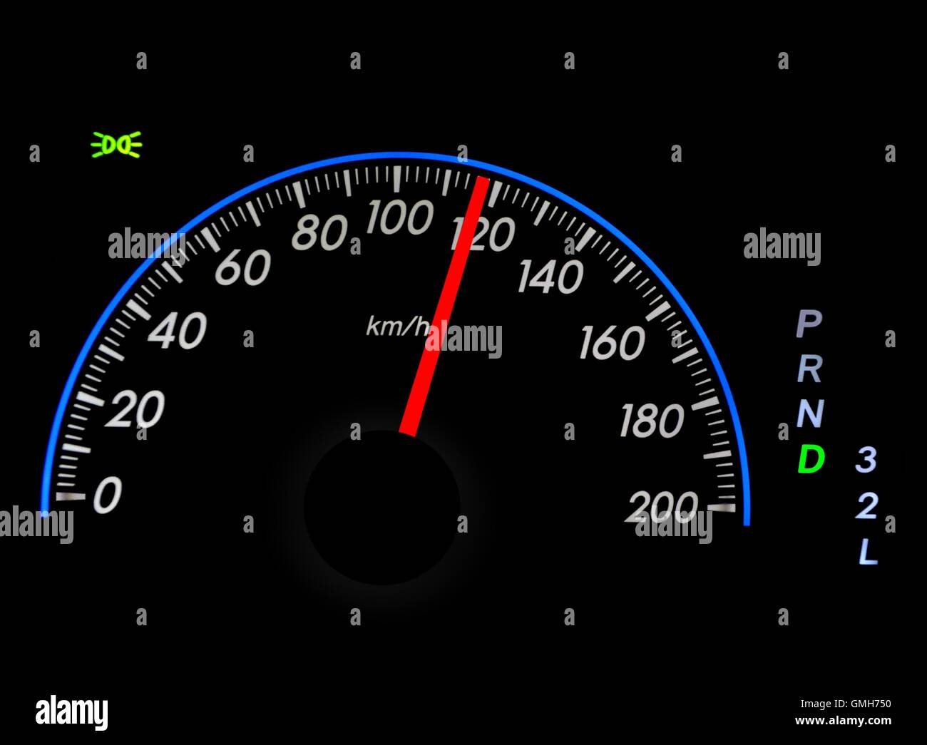 Speedometer over black Stock Photo - Alamy