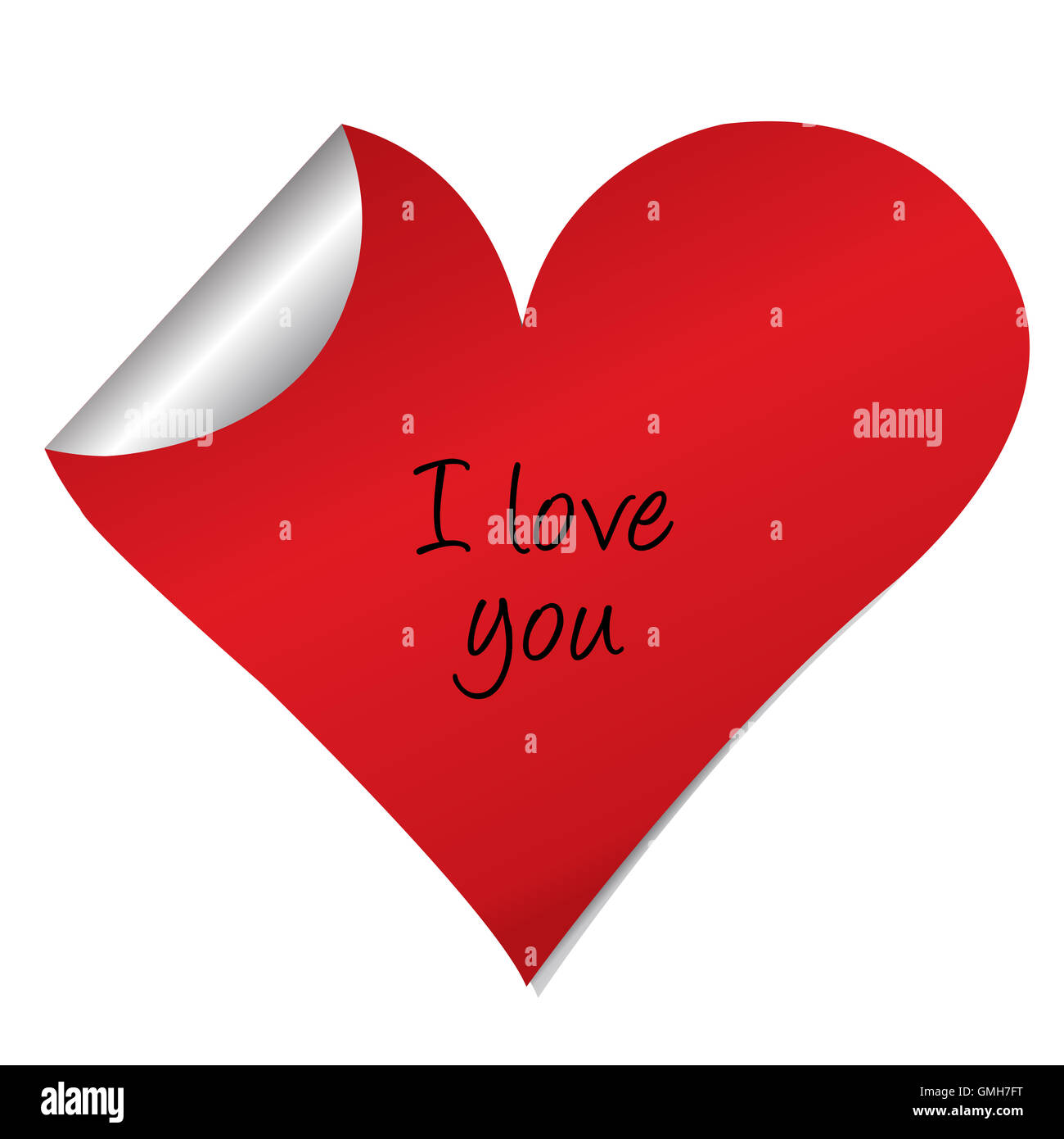 Heart sticker with i love you text Stock Photo - Alamy