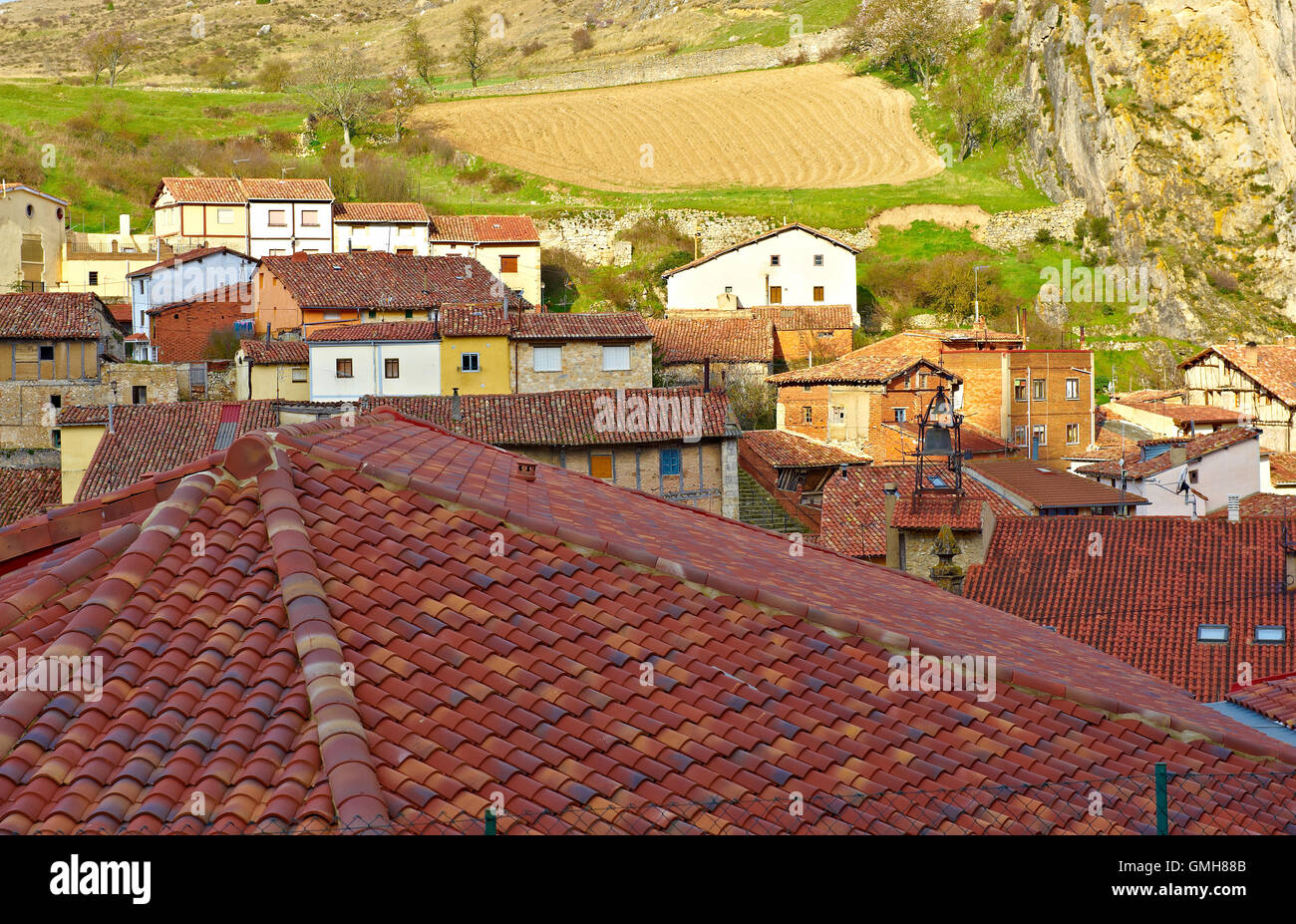 Red tile roofs rural hi-res stock photography and images - Alamy