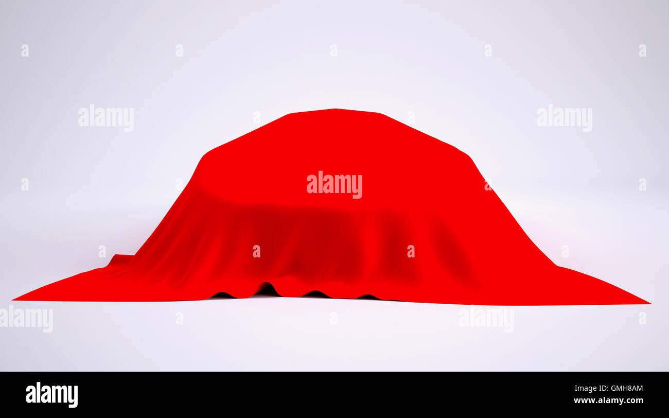 Car covered with red cloth Stock Photo - Alamy