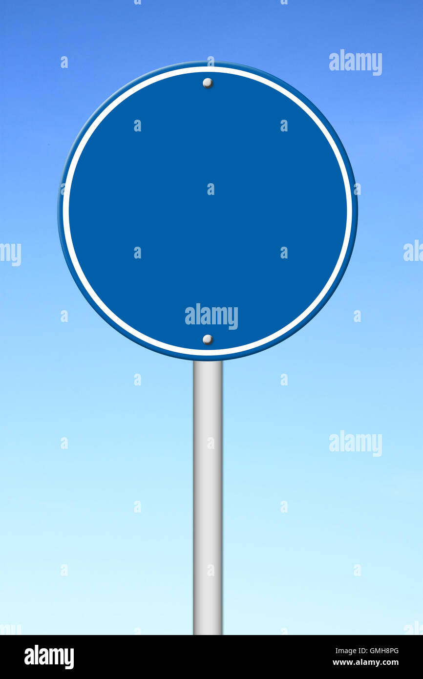 circle sign with blue sky Stock Photo - Alamy