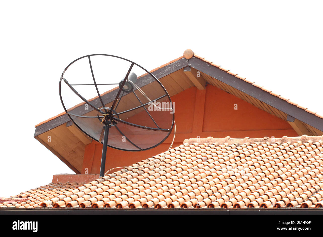 Satellite dish on the roof Stock Photo - Alamy