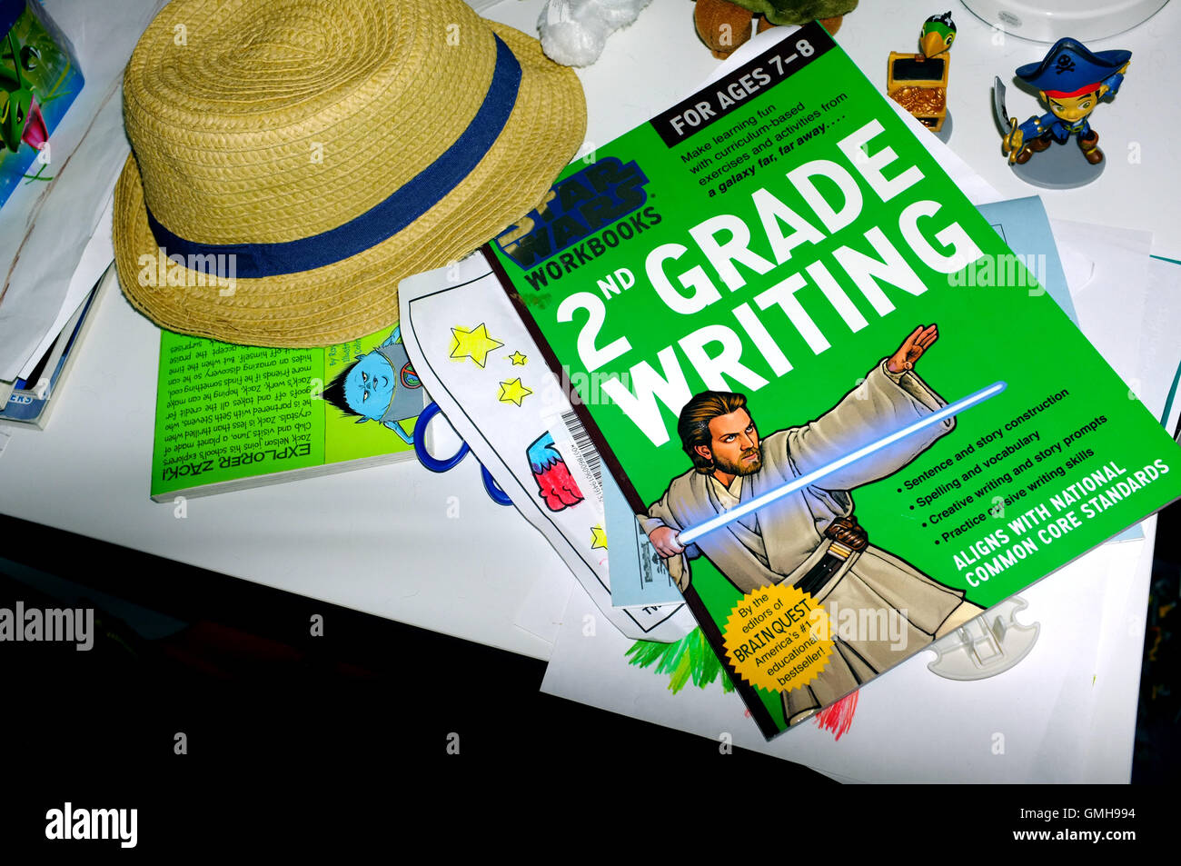 A 2nd grade writing book on a child's desk Stock Photo - Alamy