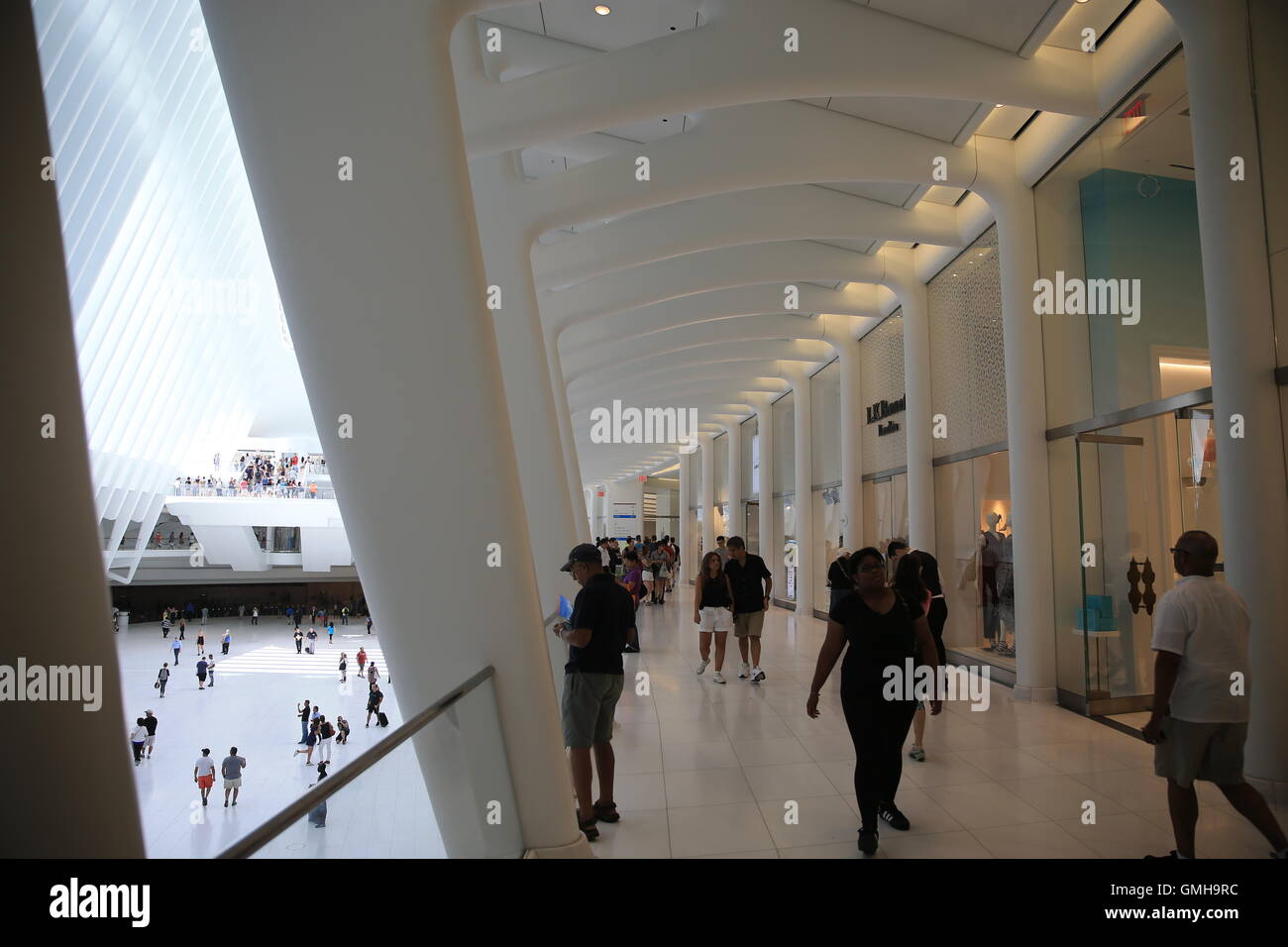 People walk through the Oculus mall at World Trade Center on Monday ...