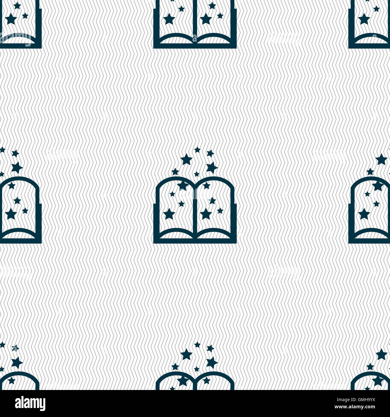 Magic Book sign icon. Open book symbol. Seamless abstract background ...