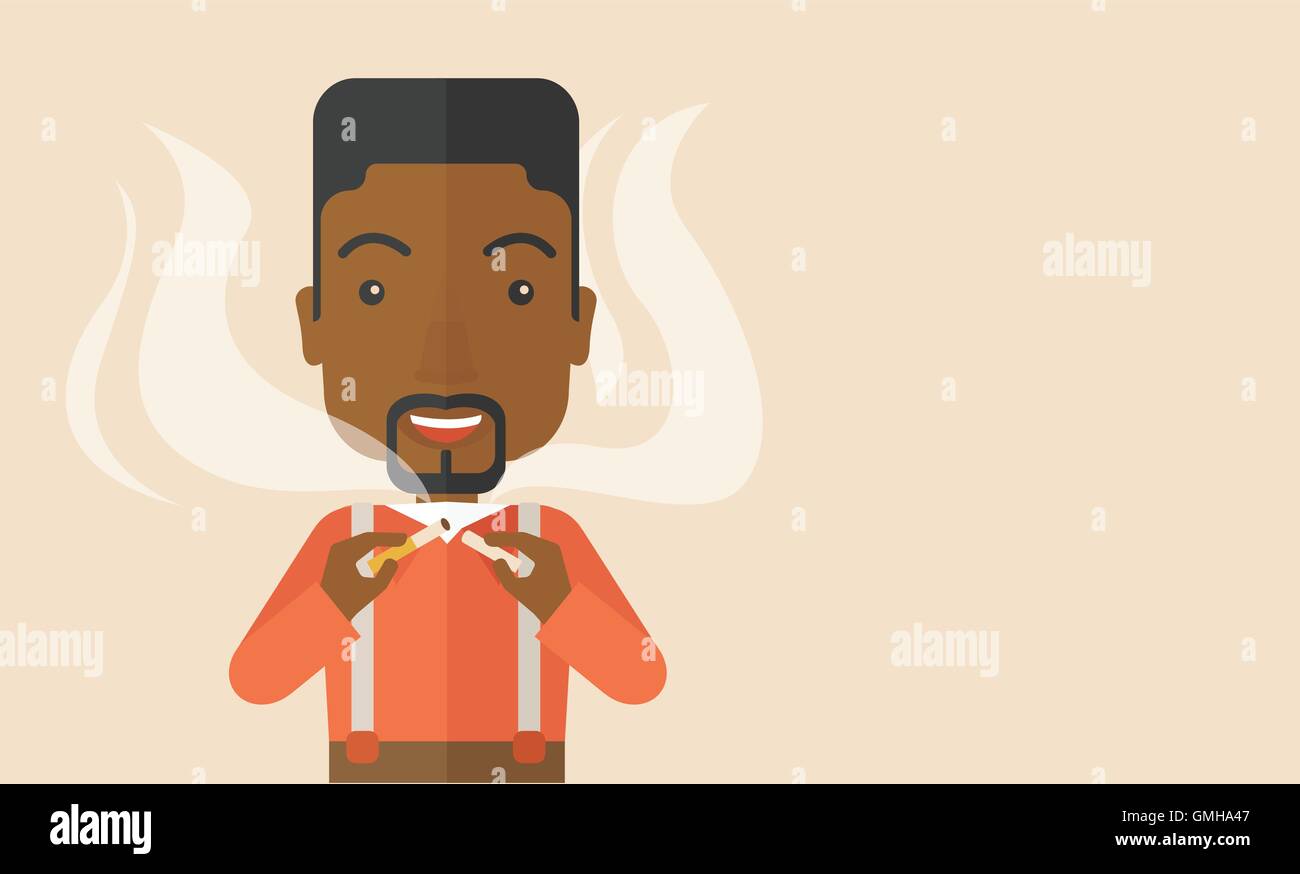 Man smoking cigarette cartoon illustration hi-res stock photography and ...