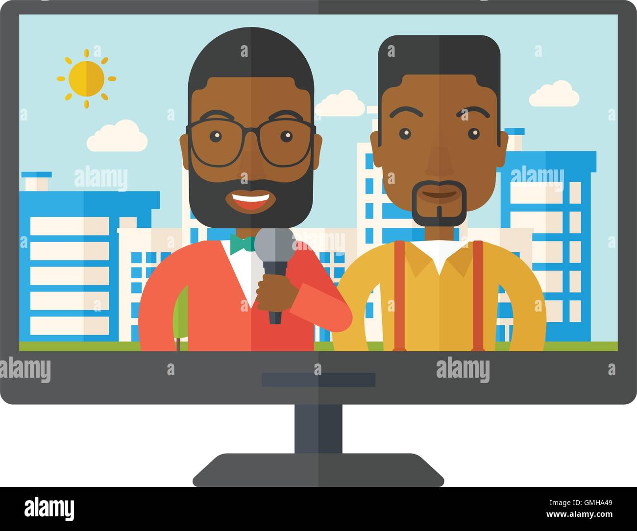 Interview cartoon Stock Vector Images - Alamy