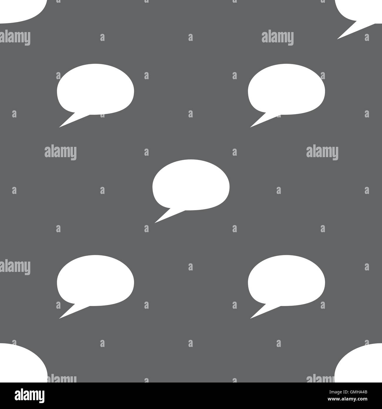 Speech bubble icons. Think cloud symbols. Seamless pattern on a gray ...