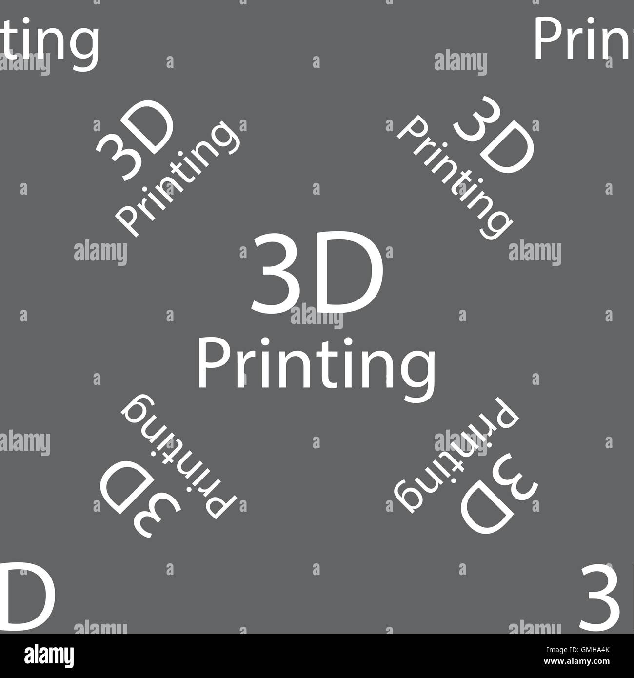 3D Print sign icon. 3d-Printing symbol. Seamless pattern on a gray ...