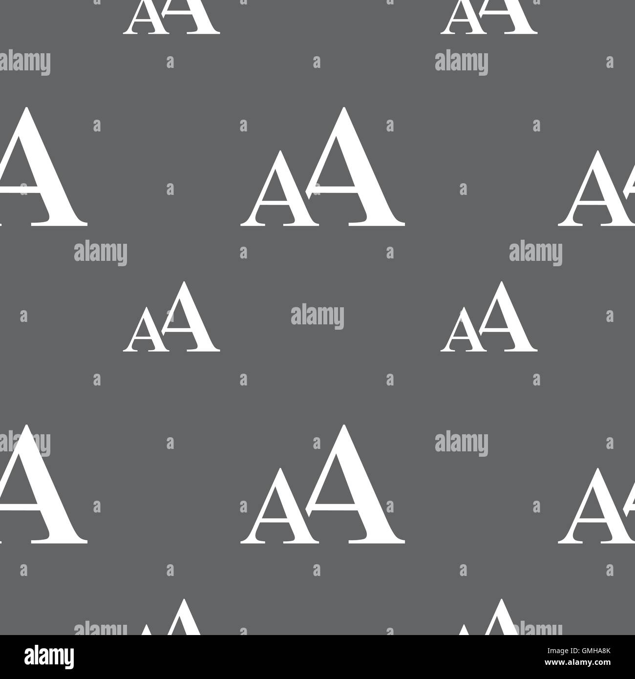 Enlarge font, AA icon sign. Seamless pattern on a gray background ...