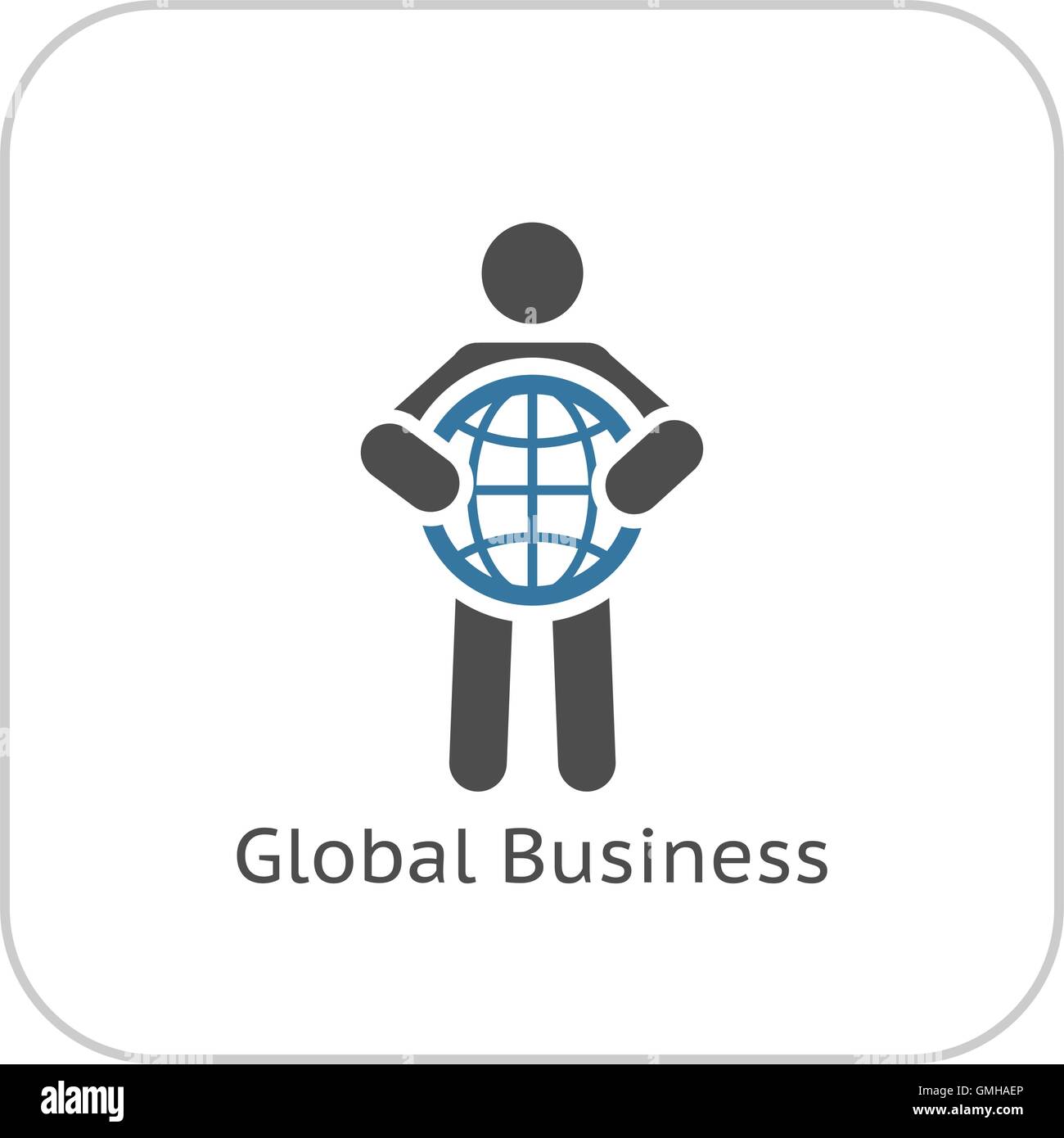 Global Business Icon. Flat Design Stock Vector Image & Art - Alamy