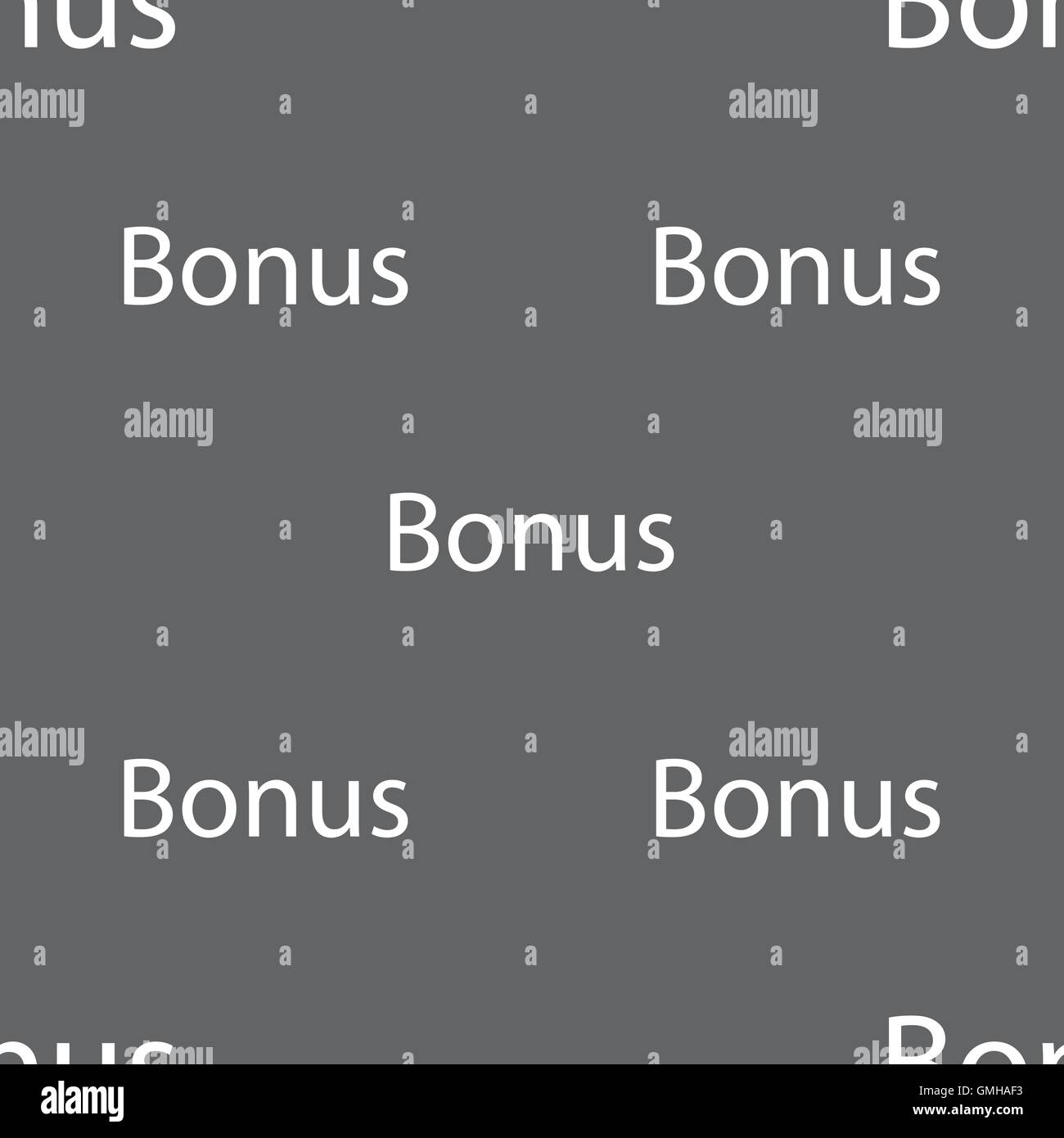 Bonus sign icon. Special offer label. Seamless pattern on a gray ...